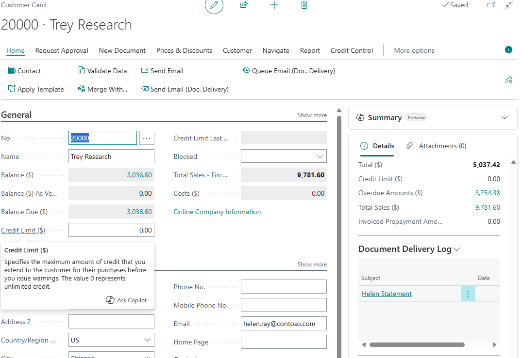 Clever Dynamics - Document Delivery Log FactBox